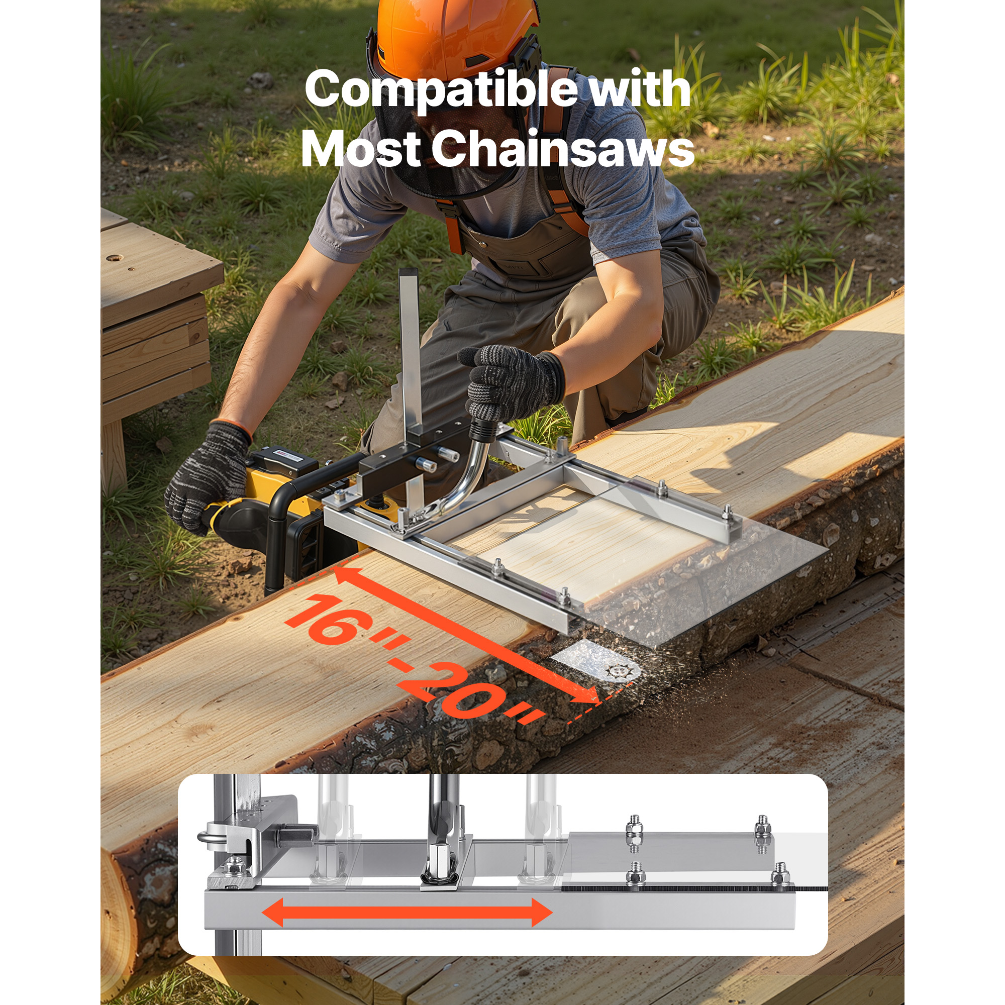 Mophorn Portable Chainsaw Mill, Adjustable Sawmill for 16-20 in Bars ...
