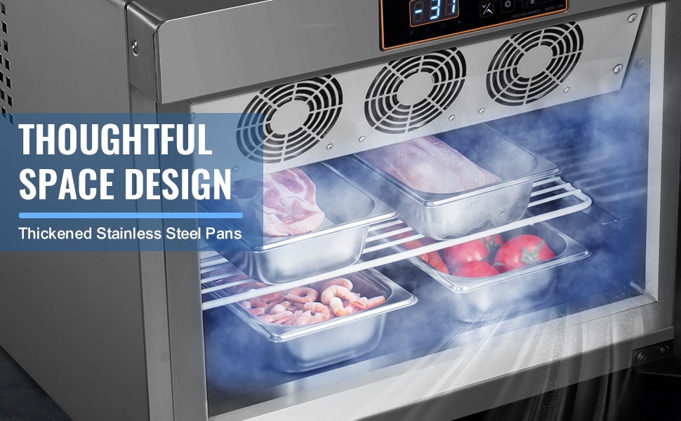 VEVOR 32L Commercial Blast Freezer 4 Trays Blast Chiller Chest Seafood ...