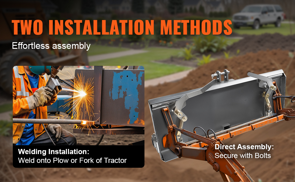 VEVOR Universal 3-point Skid Steer Plate, 3/8" Skid Steer Attachment ...