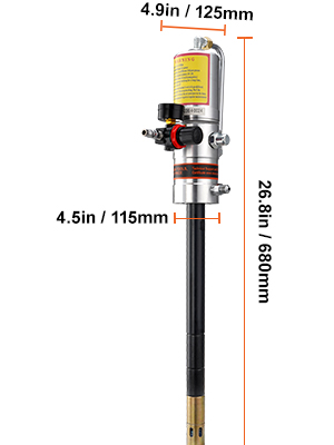 VEVOR Fettpumpe Luftbetriebene Fettpumpe mit 50:1 Druckverhältnis, 3,96 ...