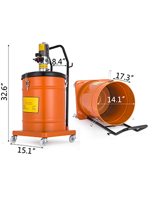 Bomba De Engrase Aire A Presión 40l Engrasadora Neumática Profesional ...