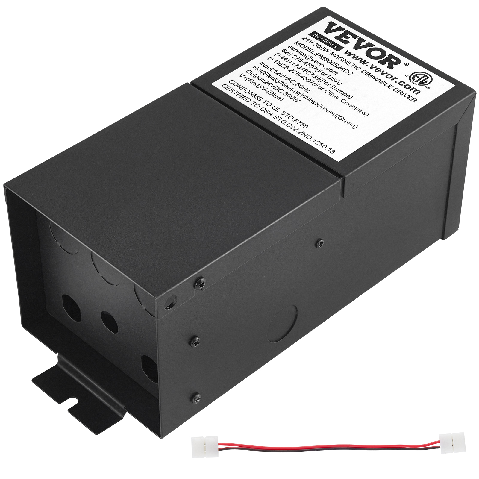 VEVOR Dimmable LED Driver, 24V 300W Magnetic Power Supply, 120V AC ...