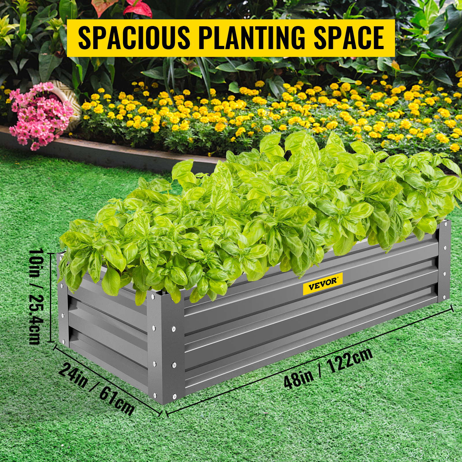 BIRDSINYARD Galvanized Raised Garden Bed - 4×2×1ft (2 Packs) Planter