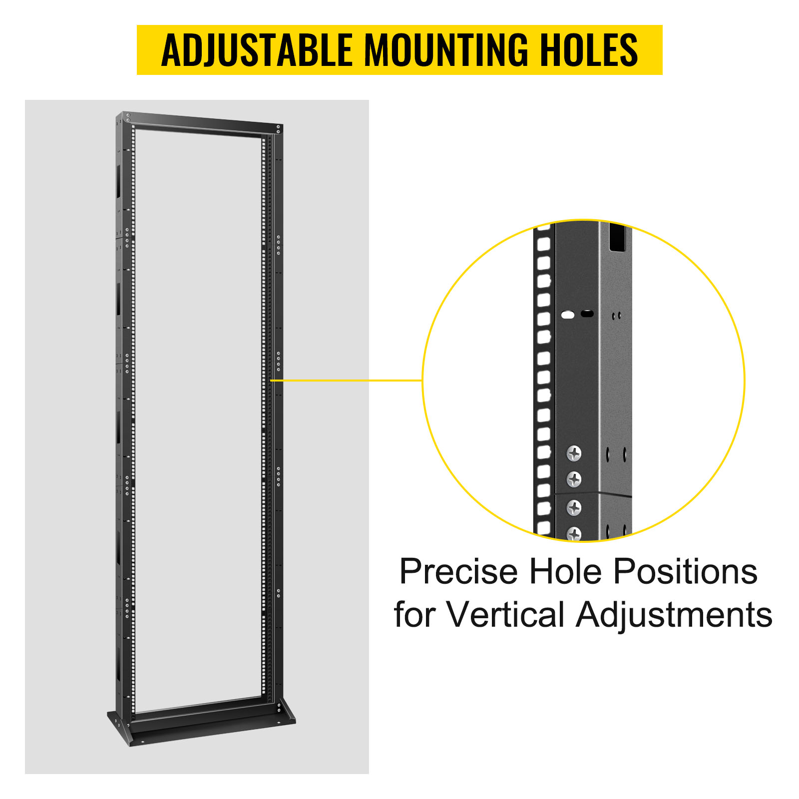 VEVOR Server Rack, 45U Open Frame Rack, 2-Post IT Server Network Relay ...