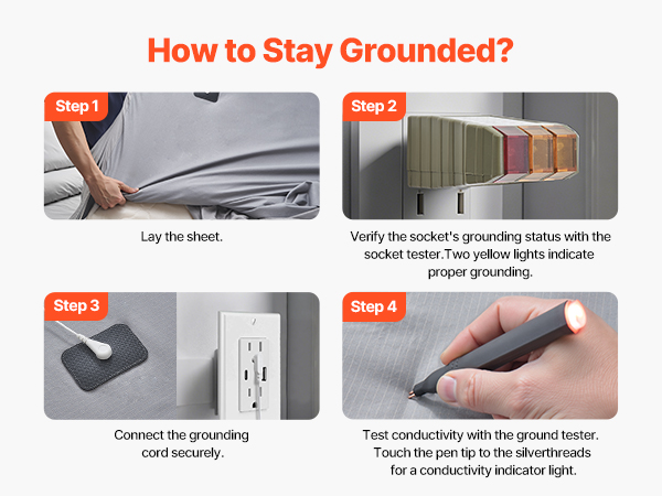 Grounding Sheets Queen Size 90% Cotton + 10% Silver Fiber Earthing ...