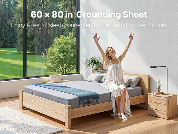 Grounding Sheets Queen Size 90% Cotton + 10% Silver Fiber Earthing ...