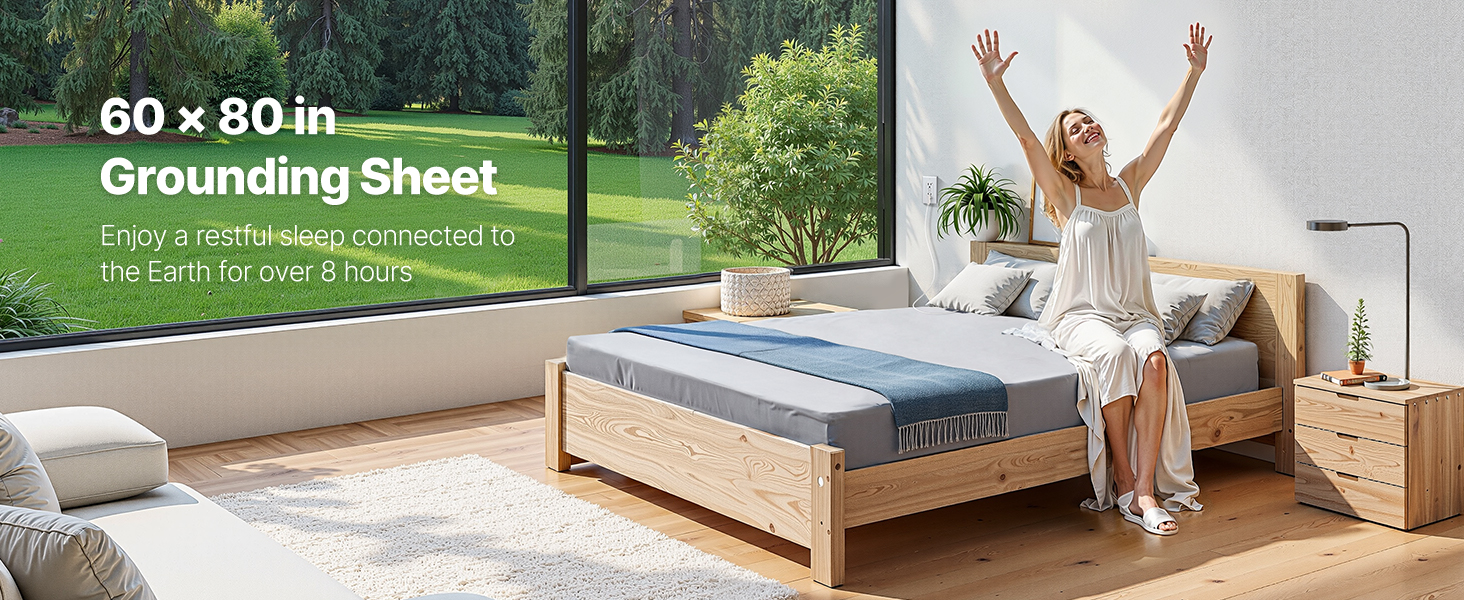 Grounding Sheets Queen Size 90% Cotton + 10% Silver Fiber Earthing ...