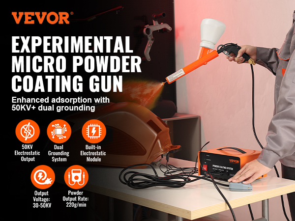 VEVOR Powder Coating System, 50KV Electrostatic Output Powder Coating ...