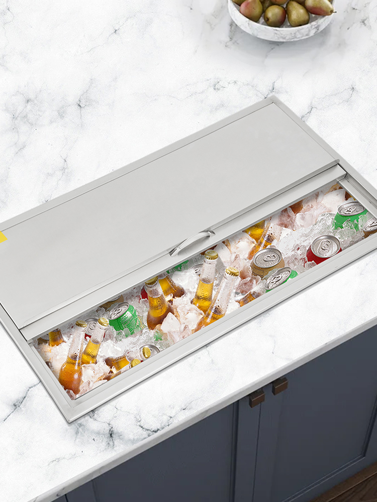 VEVOR Drop in Ice Chest 36L x 18W x 14H Inch Stainless Steel Ice Cooler ...