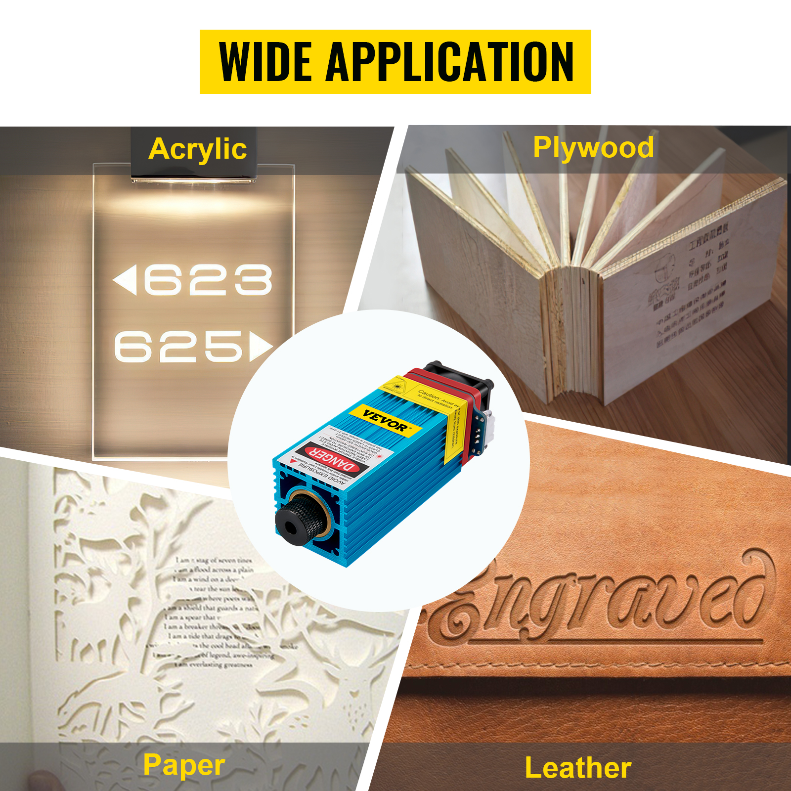 Vevor Laser Module 5.5w,cnc Laser Module 445nm 12v Laser Wavelength ...