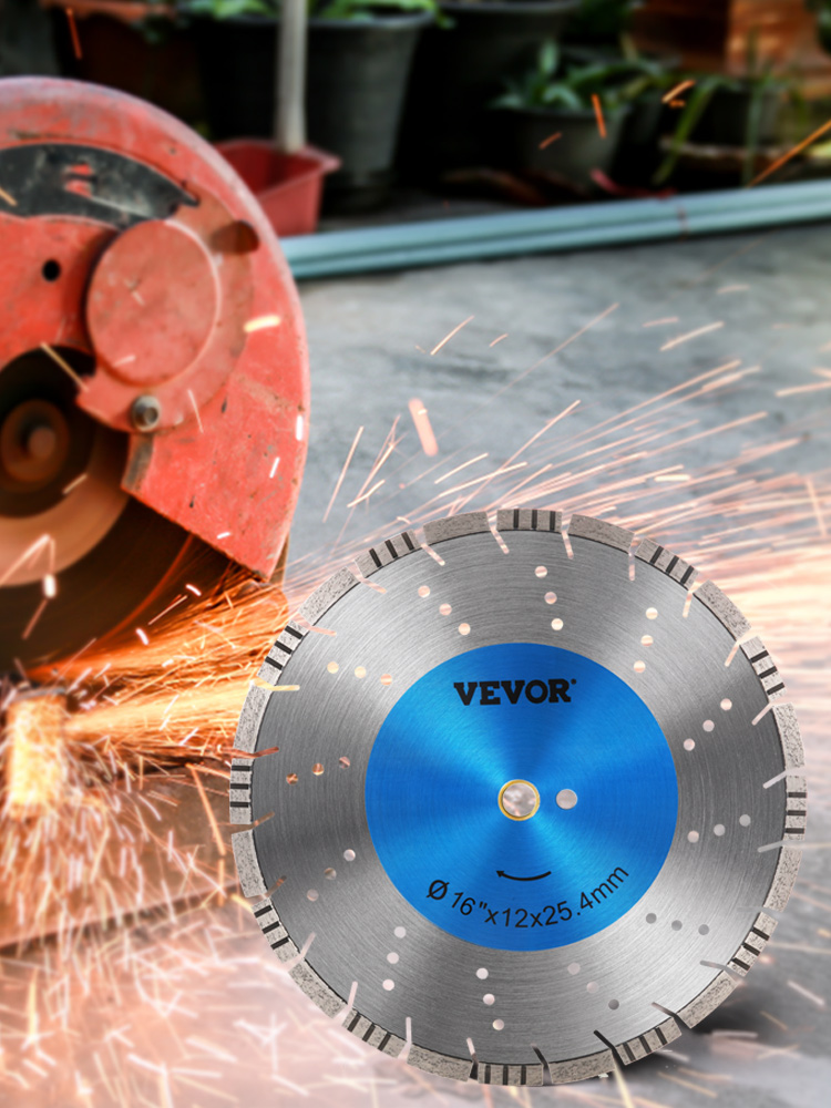 VEVOR Diamond Blade 16" Concrete Saw Blade Wet or Dry Segmented Cutting ...