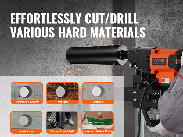 VEVOR Core Drill Bit, 4.25" Wet Diamond Core Drill Bits, 14" Drilling ...