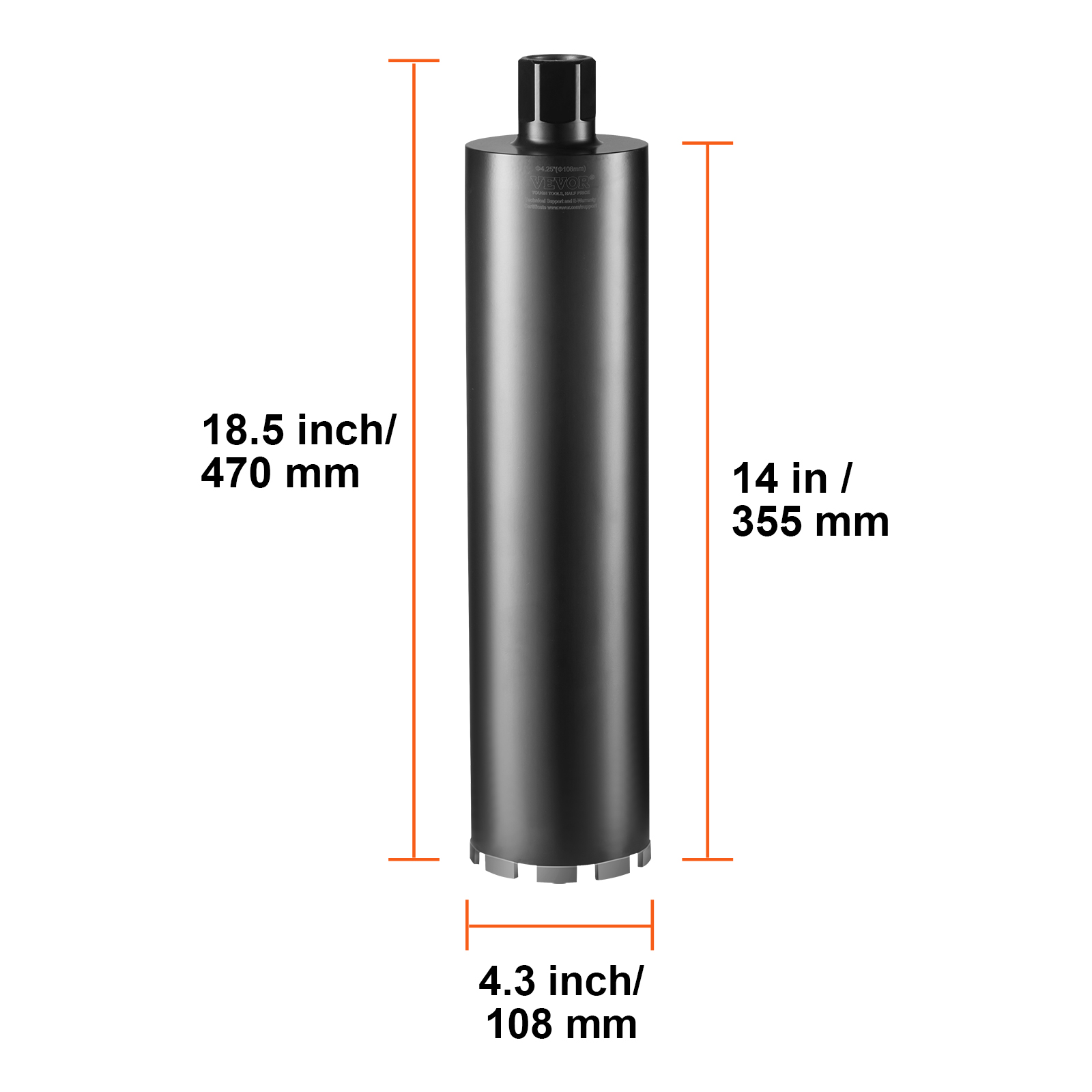 Mophorn Core Drill Bit, 4.25" Wet Diamond Core Drill Bits, 14" Drilling ...