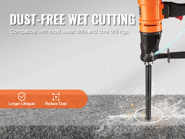 VEVOR Core Drill Bit, 1-1/4" Wet Diamond Core Drill Bits, 14" Drilling ...