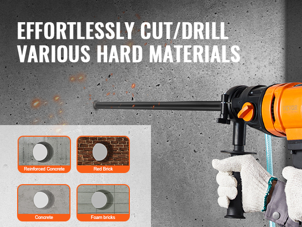 VEVOR Core Drill Bit, 1-1/4" Wet Diamond Core Drill Bits, 14" Drilling ...