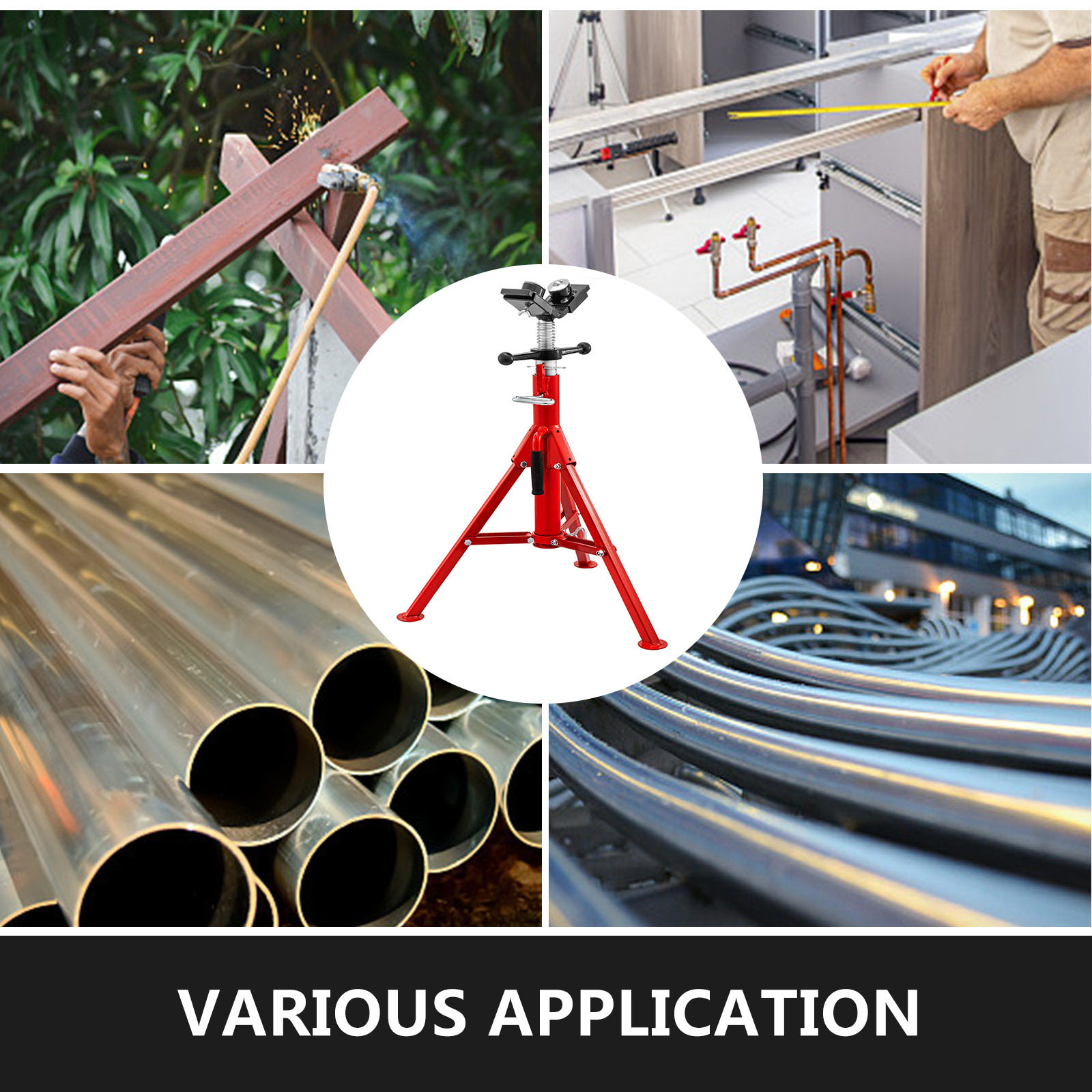 Mophorn High Folding Pipe Stand V-Head Steel Jack Stands 2 Ton, Folding ...