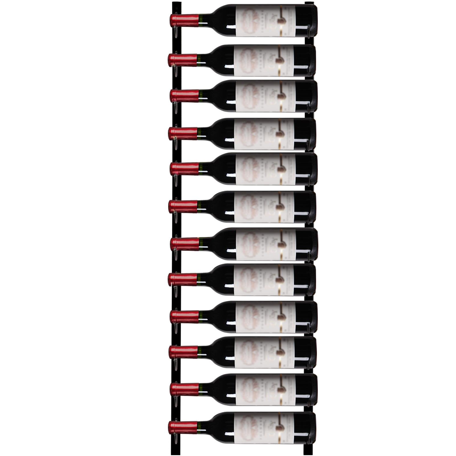 VEVOR Wall Mounted Wine Rack Vertical Wine Rack 9-24 Bottle Black ...