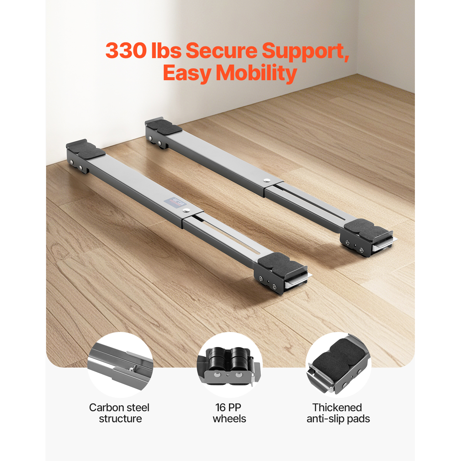 Mophorn Heavy Duty Appliance Rollers, 330 lbs Load Capacity, Furniture ...