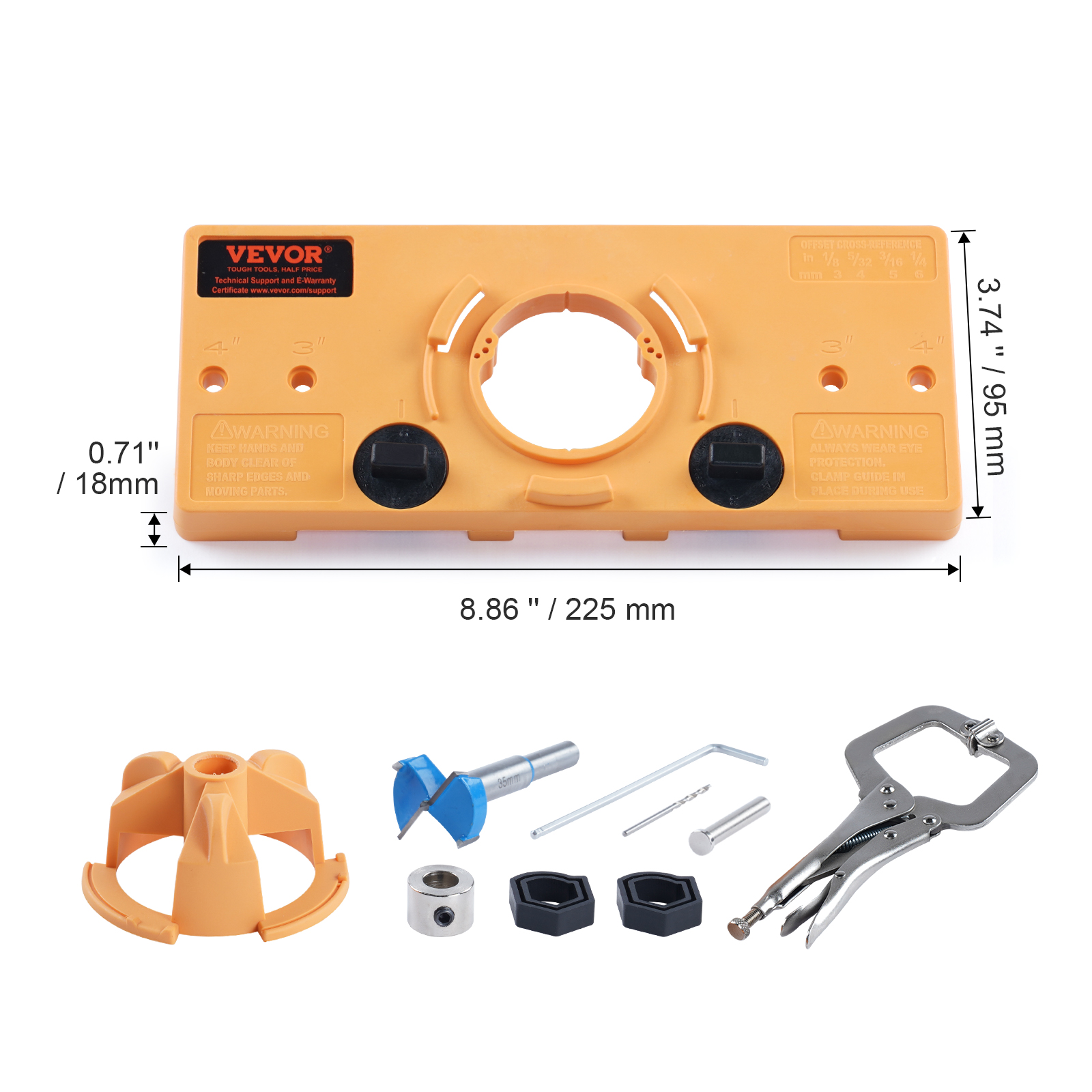 VEVOR Concealed Hinge Jig, Cabinet Hinge Jig with C-Type Clamp and ...