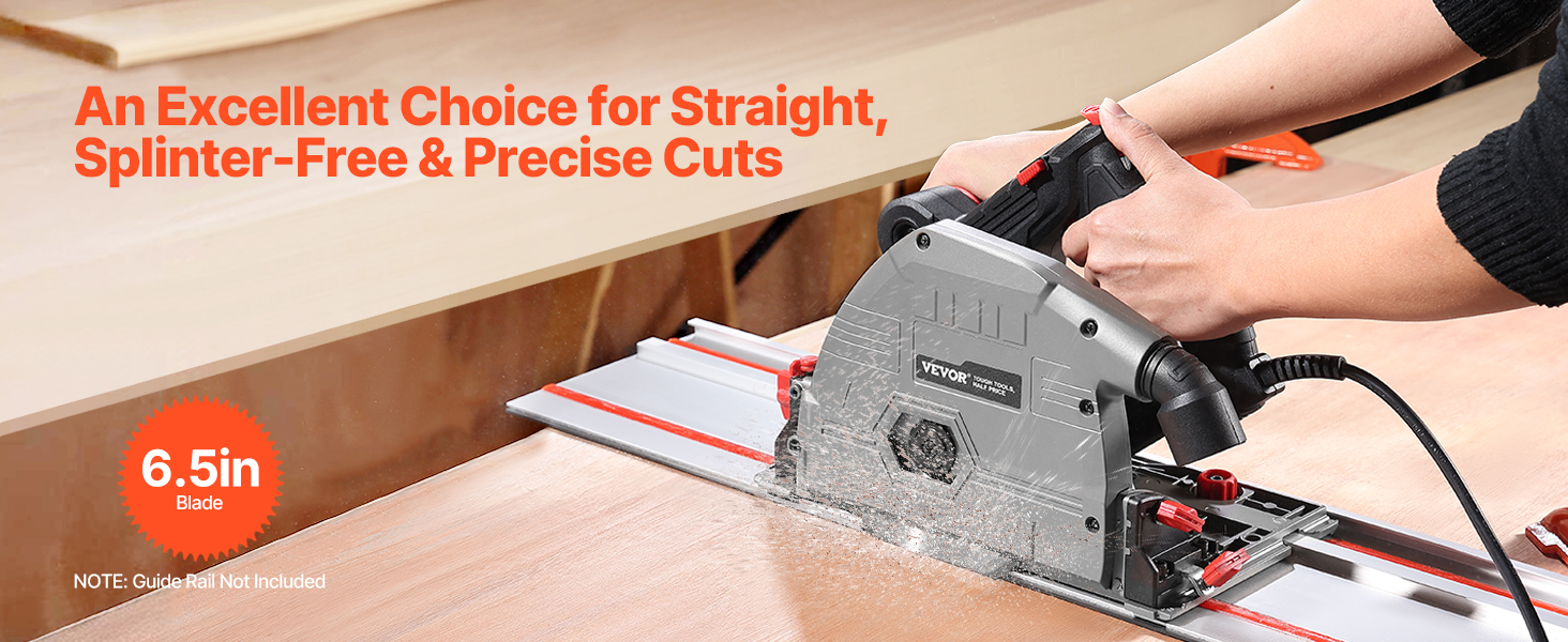 Track Saw 6-1/2 in Plunge-Cut Circular Saw Kit for Wood Plastic (Tool ...