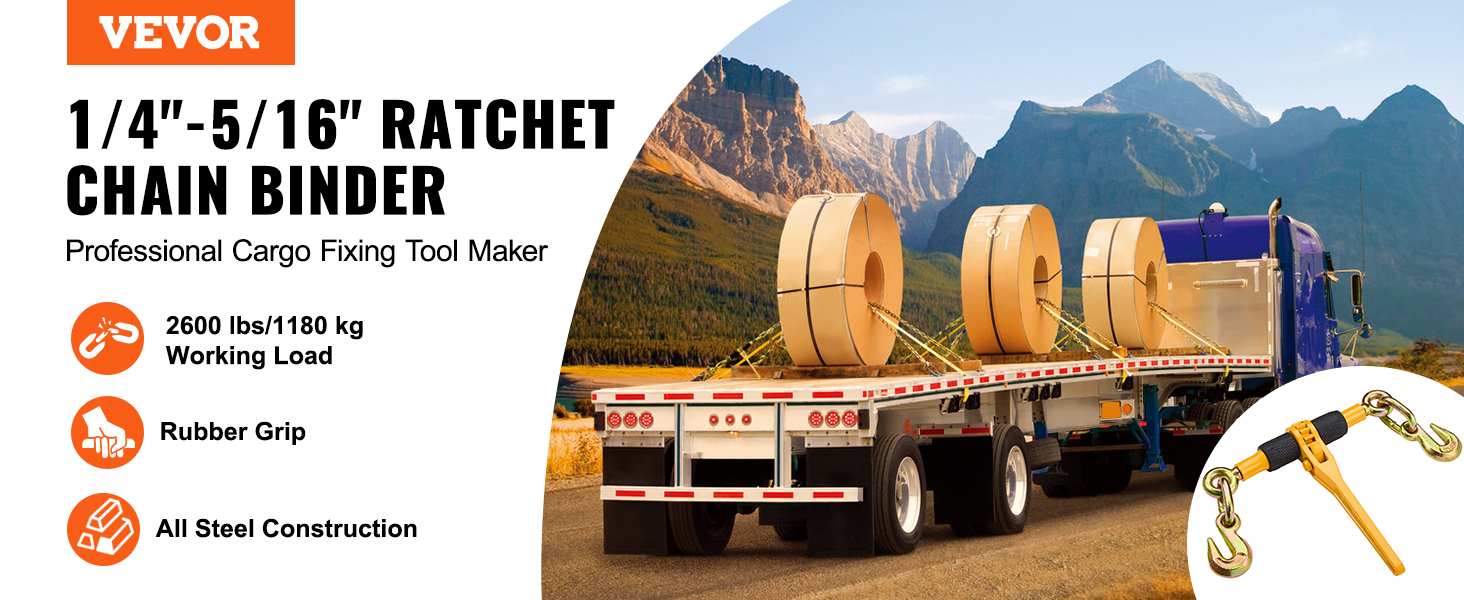 VEVOR Chain Binder Ratchet Load Binder 1/4"-5/16" 2600 lbs för Tie Down ...