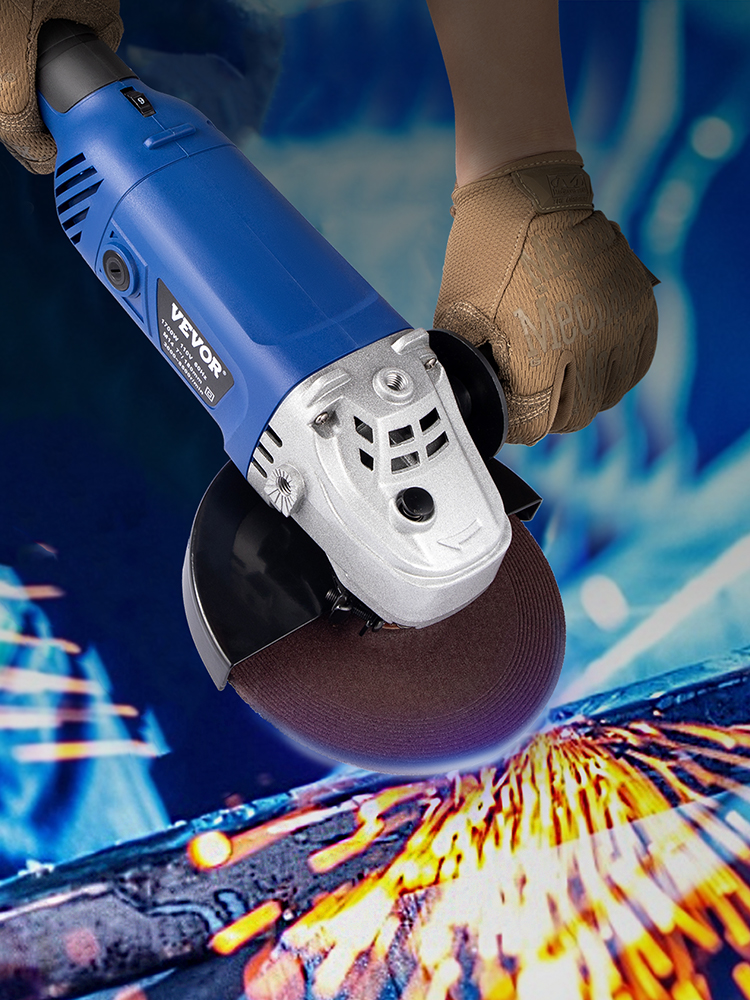 VEVOR Angle Grinder, 7 Inch Powerful Grinder Tool 15 Amp Power Grinder ...