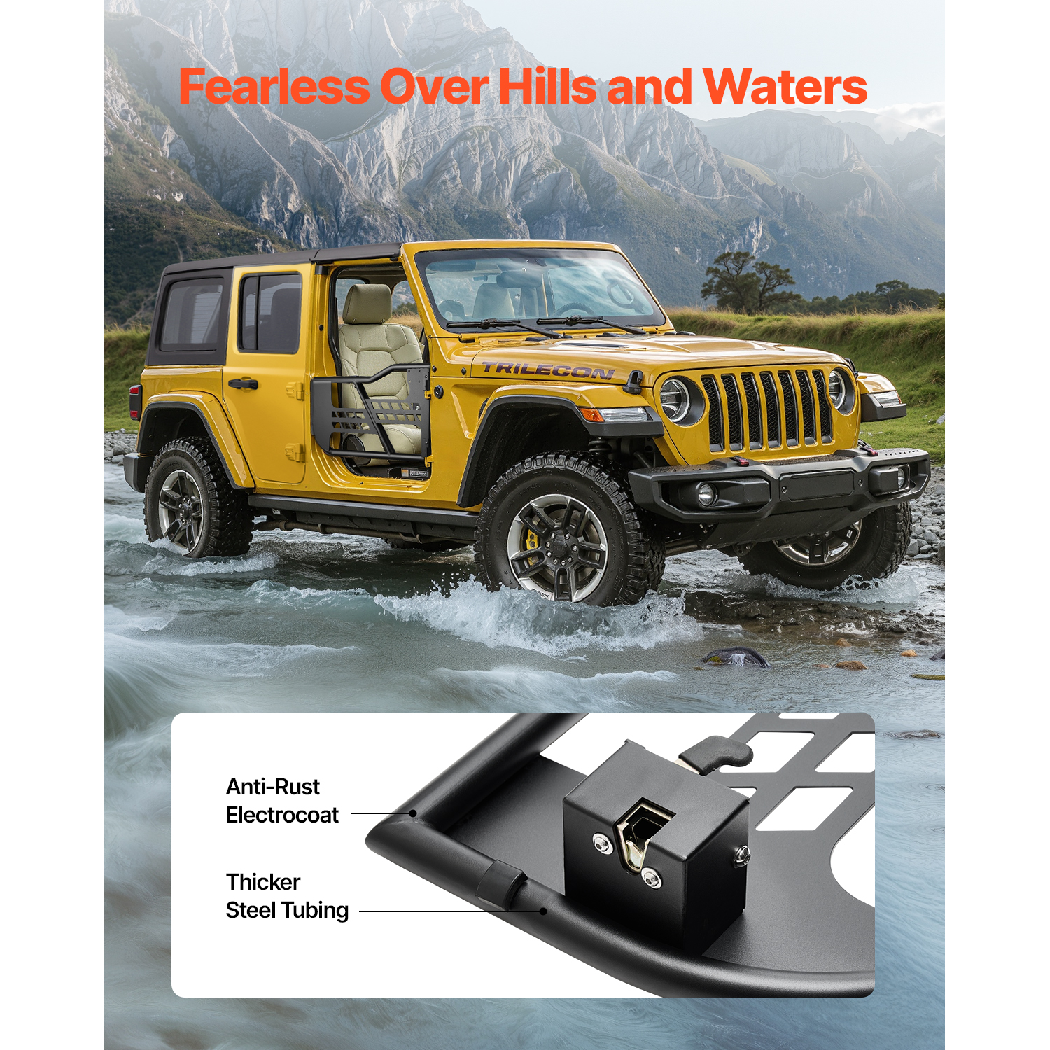 Mophorn Jeep Tube Doors, 2-Door, Hunting Style Tubular Design with ...