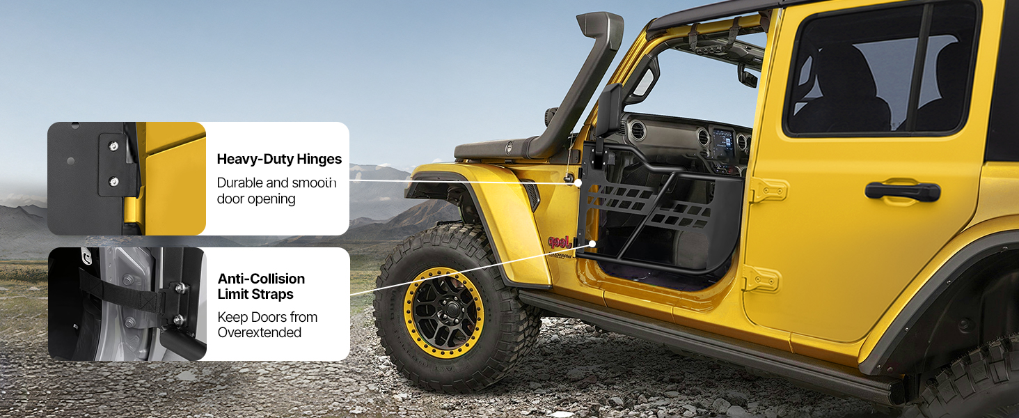 2-Door Jeep Tube Doors Jeep Tubular Door for 2018-2024 Jeep Wrangler JL ...