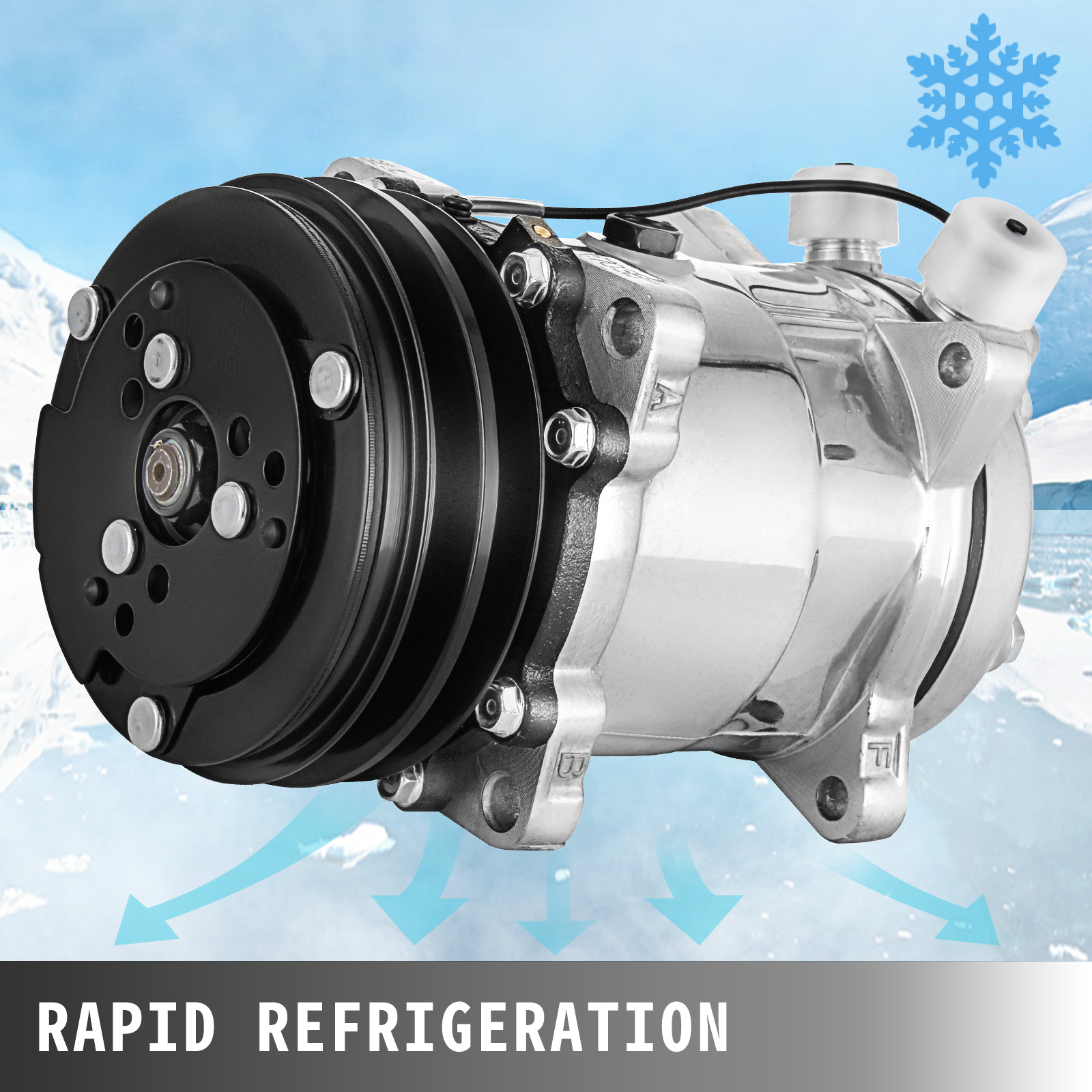 SD508 Sanden Style AC Compressor V-Belt 2 Groove Pulley 3/4" 7/8" A/C ...