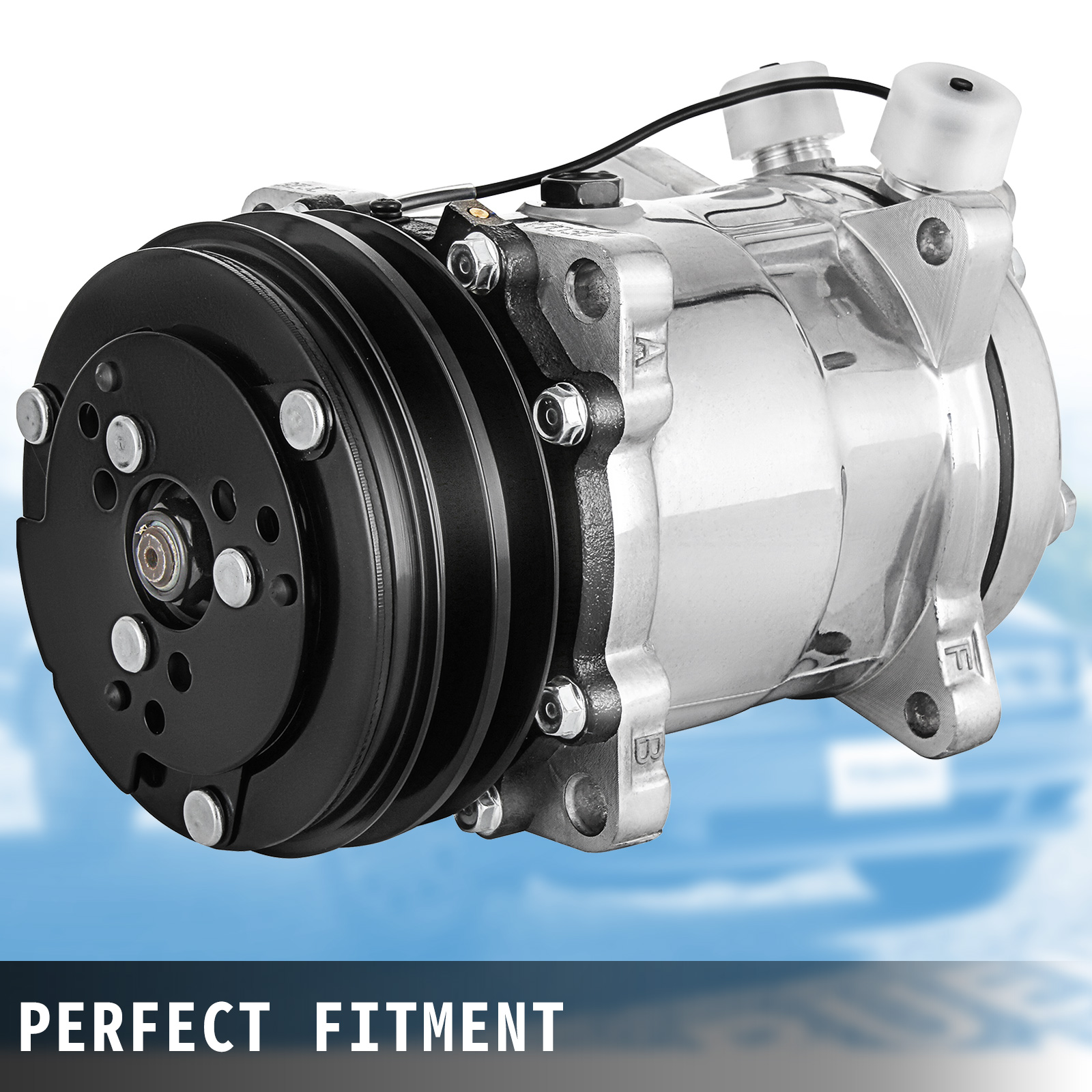 SD508 Sanden Style AC Compressor V-Belt 2 Groove Pulley 3/4" 7/8" A/C ...