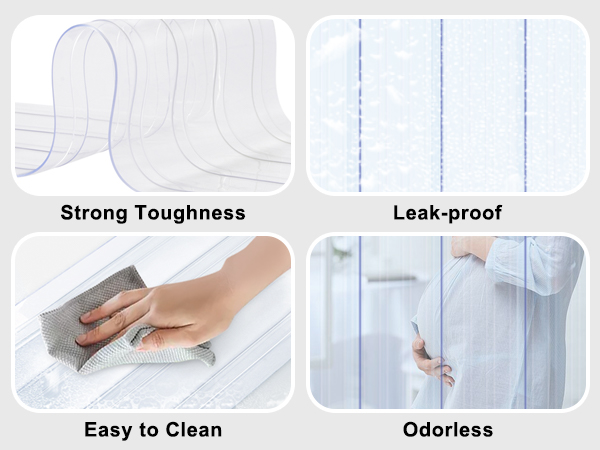 VEVOR Strip Curtain, 164' Length, 8" Width, 0.08" Thickness, Clear ...