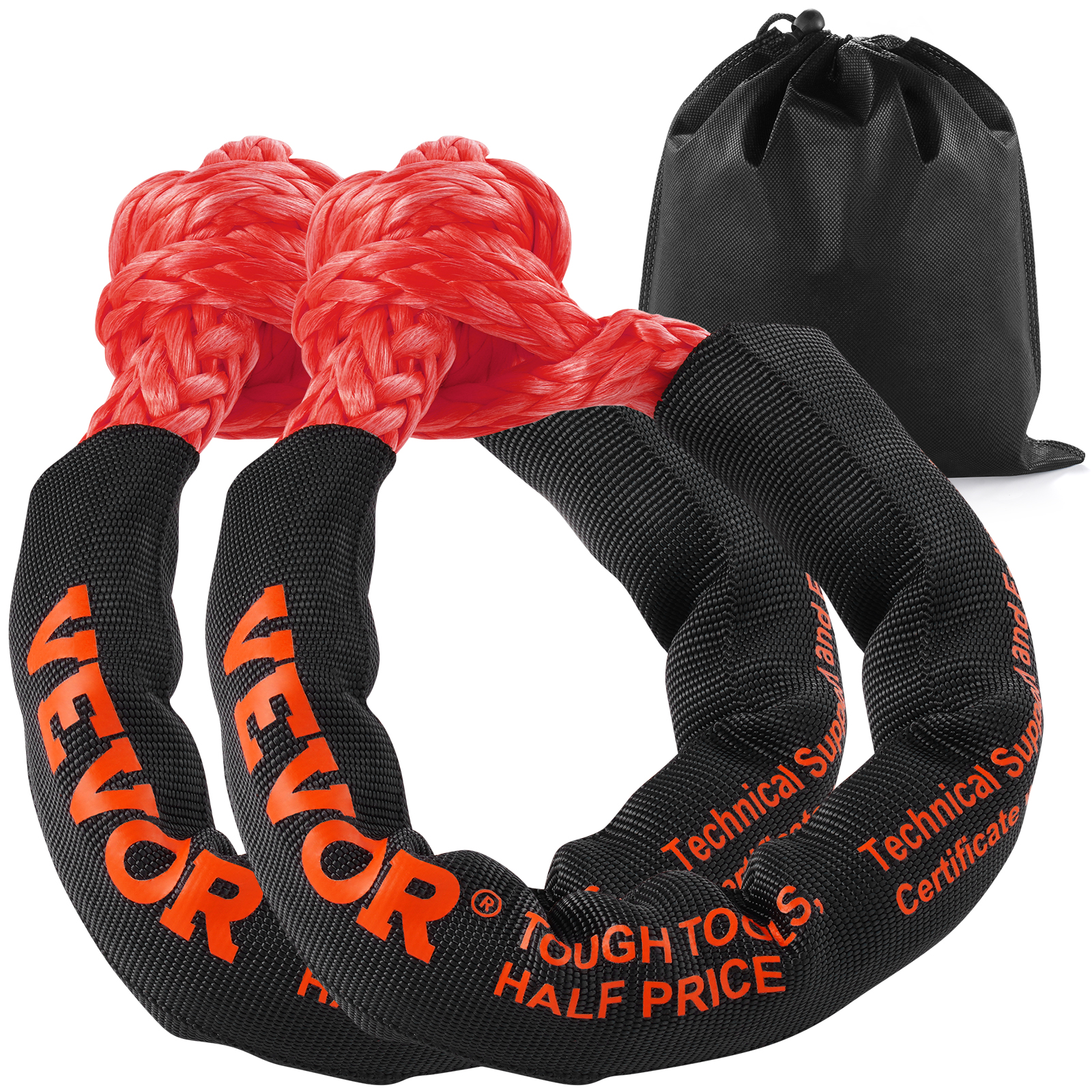 VEVOR Soft Shackle Synthetic Recovery Rope/D Ring Shackle13-30T Break ...