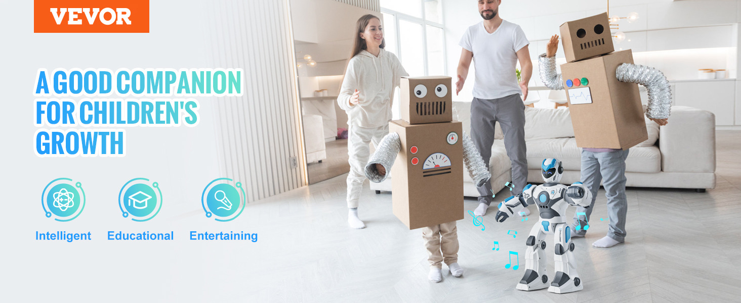 VEVOR RC Robot Toy Talking Dancing Gesture and Voice Remote Control ...