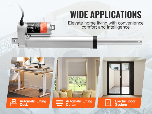 VEVOR Linear Actuator 12V, 6 Inch High Load 330lbs/1500N Linear ...