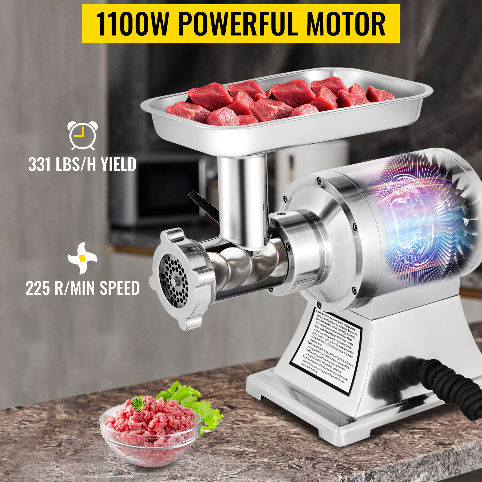 VEVOR Electric Meat Grinder Machine Electric Meat Mincer 1100W 331 Lbs/Hour | VEVOR AU