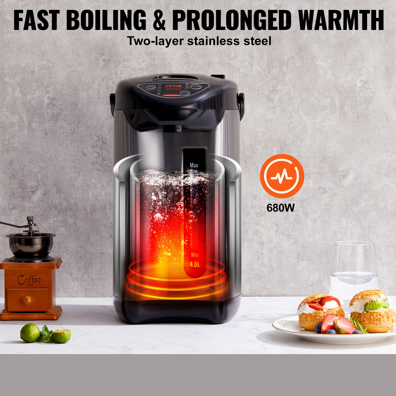 Hot Water Dispenser 3/4/5 L Electric Countertop Hot Water Tank Warmer ...