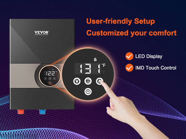 VEVOR Instant Water Heater, 8kw On Demand Electric Tankless Water ...