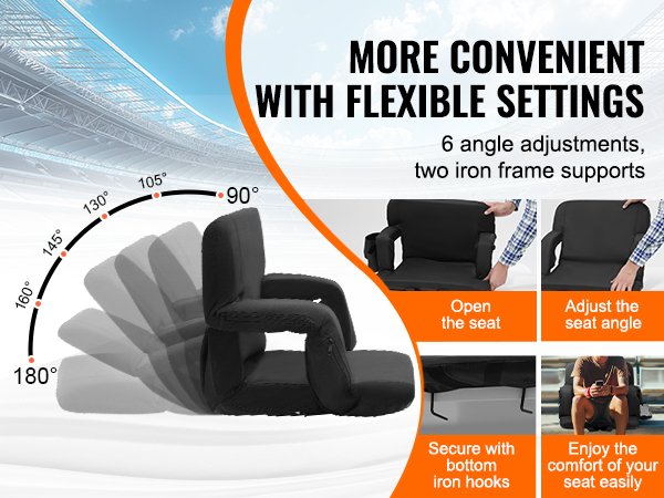 VEVOR Double Heated Stadium Seat with Back Support, 3 Level Heating ...