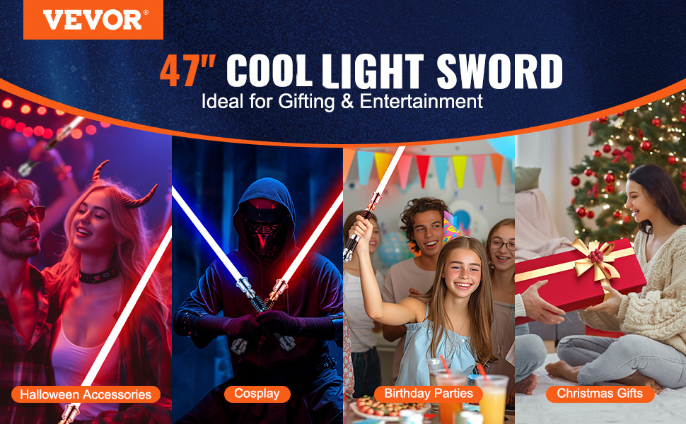 VEVOR Lightsaber 12 RGB Colors 16 Sounds Mode Rechargeable Dueling ...