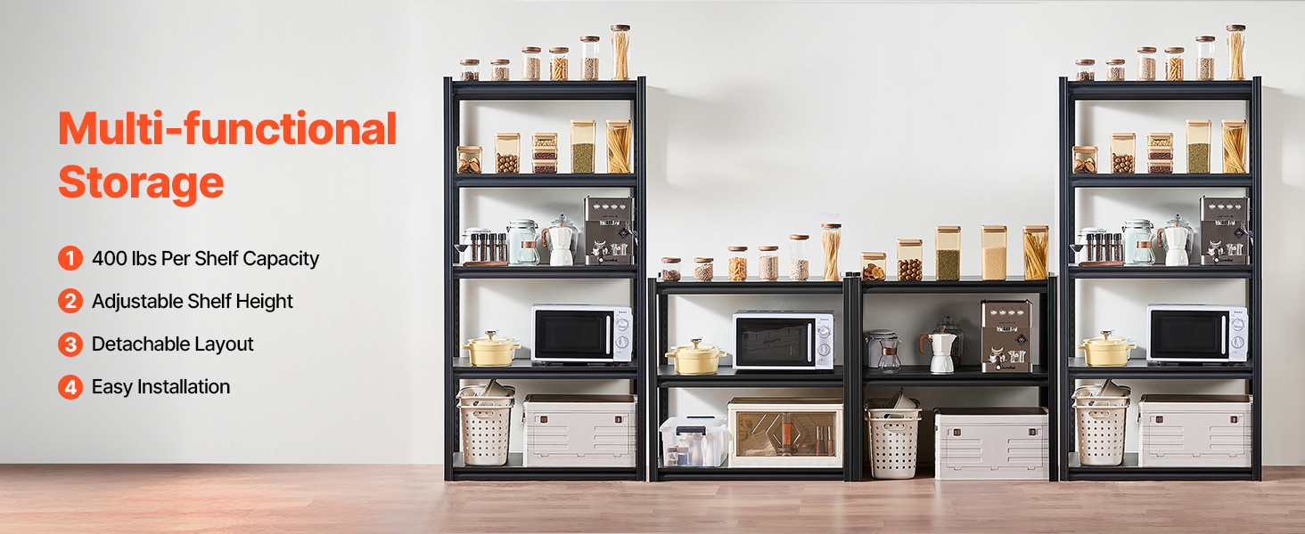 VEVOR Storage Shelves 18" D x 36" W x 72" H 5-tier Garage Storage ...