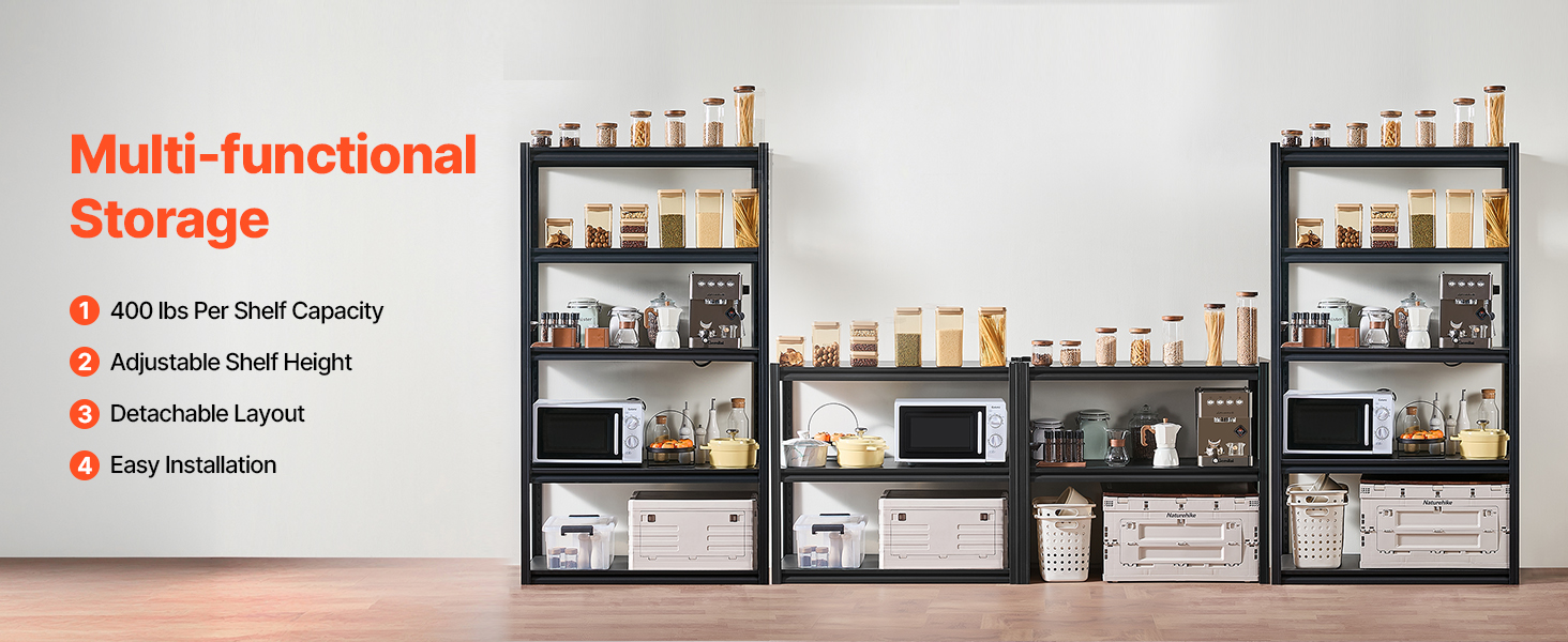 VEVOR Storage Shelves 18" D x 40" W x 72" H 5-tier Garage Storage ...