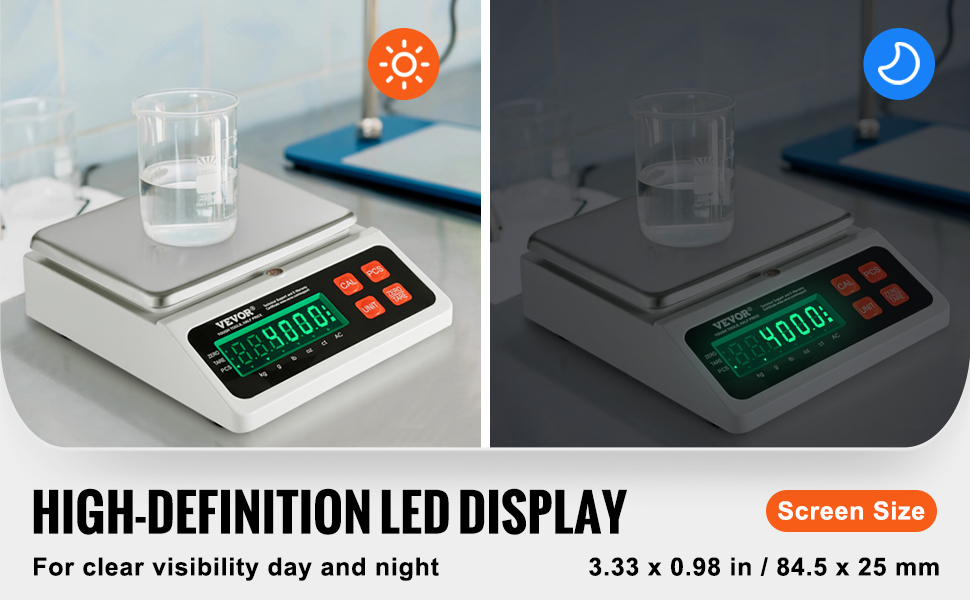 VEVOR Industrial Counting Scale, 10 kg x 0.1 g, Digital Scale for Parts ...