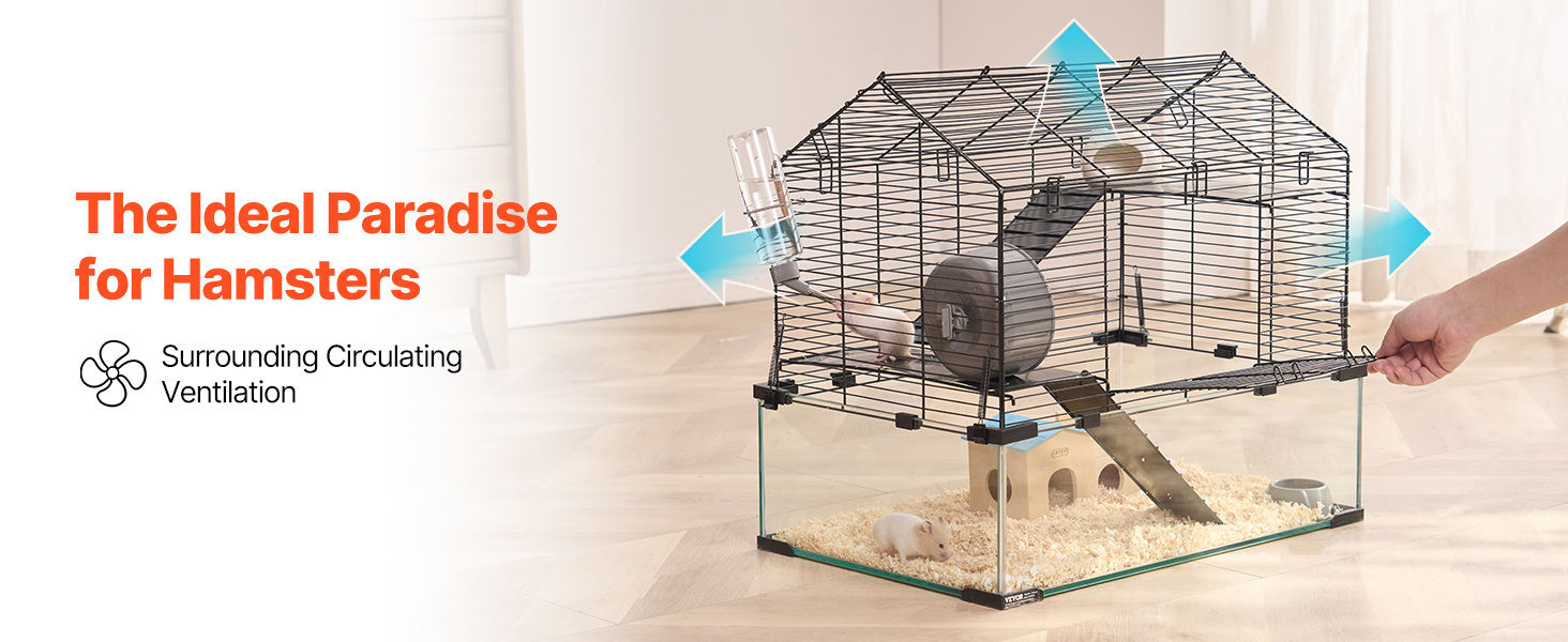 Wire Hamster Cage Habitat 22.8in Pet Rodent Gerbil Mice Small Animal ...