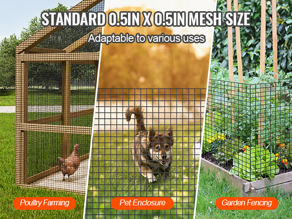 VEVOR Hardware Cloth, 36'' x 50' Galvanized Wire Mesh Roll, 19 Gauge ...