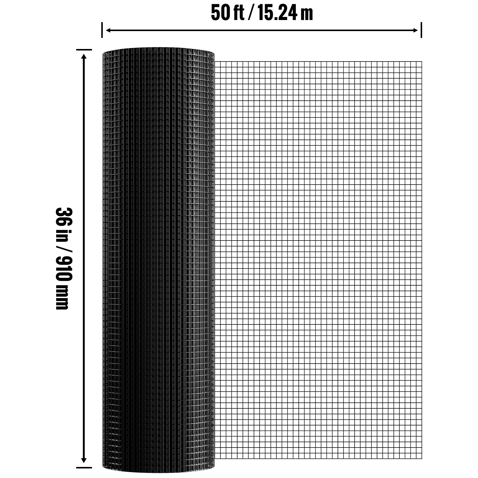VEVOR Hardware Cloth, 36'' x 50' Galvanized Wire Mesh Roll, 19 Gauge ...
