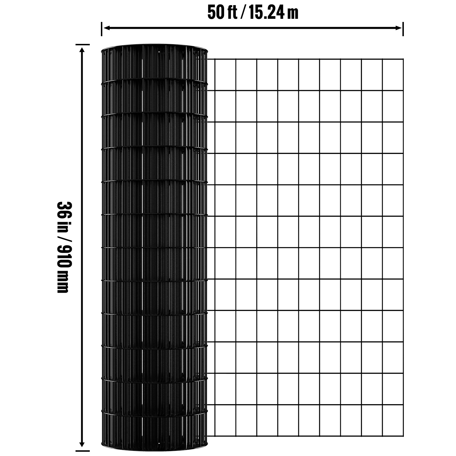 VEVOR Hardware Cloth, 36'' x 50' Galvanized Wire Mesh Roll, 16 Gauge ...