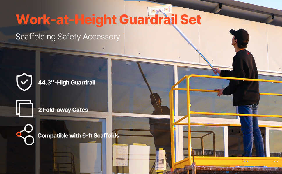 6ft Scaffolding Safety Guard Rail System For Baker-Style Scaffolding ...