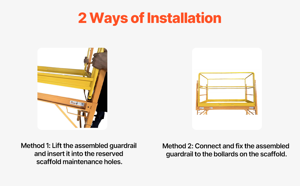 6ft Scaffolding Safety Guard Rail System For Baker-Style Scaffolding ...
