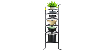 VEVOR 6-Tier Cookware Stand, 61-inch Multi-Layer Pot Rack, Carbon Steel ...