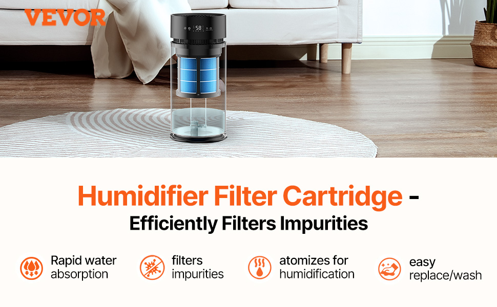 VEVOR Evaporative Humidifier Replacement Filter 2-Pack for 10L/2.64G ...
